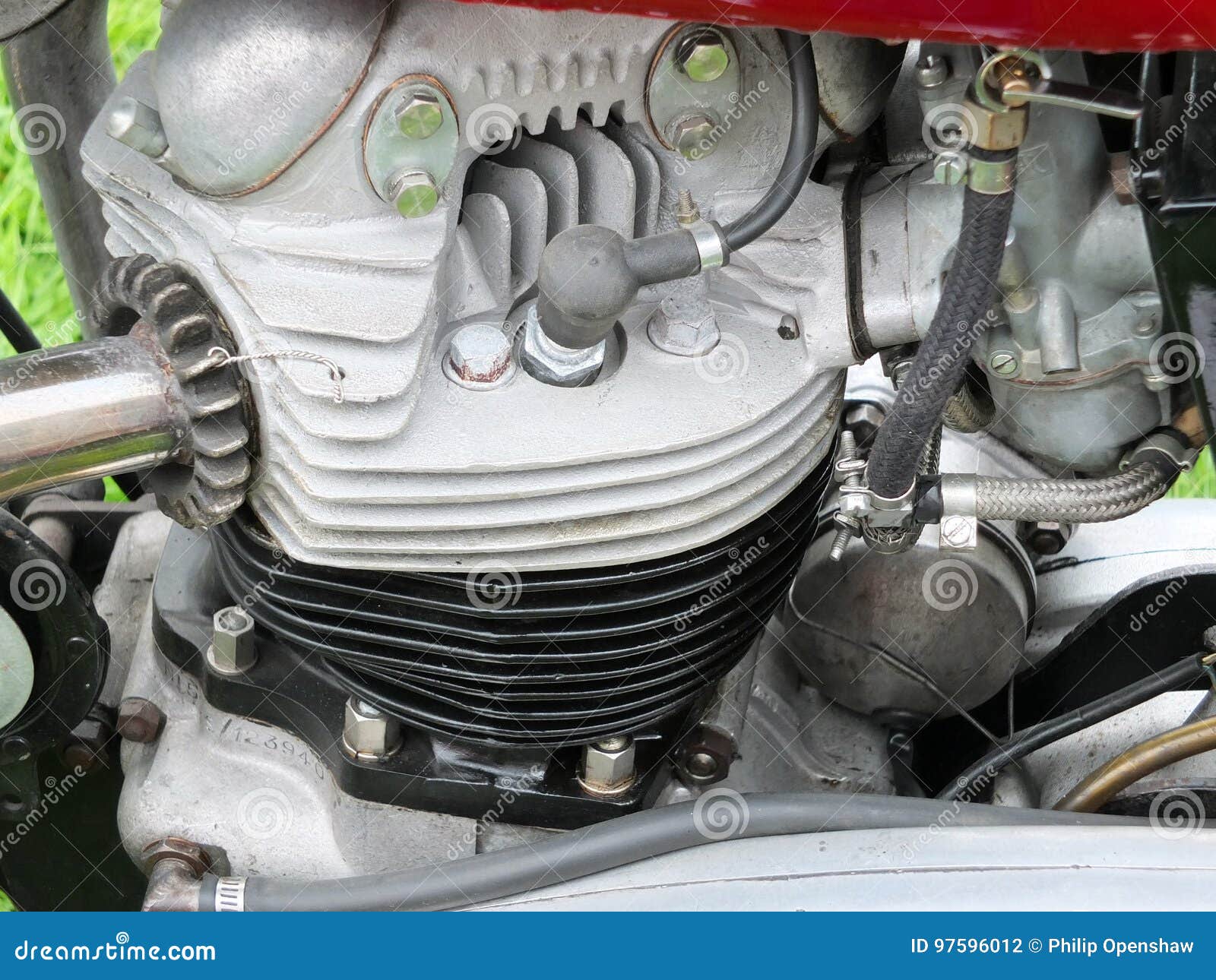 Engine Of Vintage British Motorcycle Stock Photo | CartoonDealer.com ...