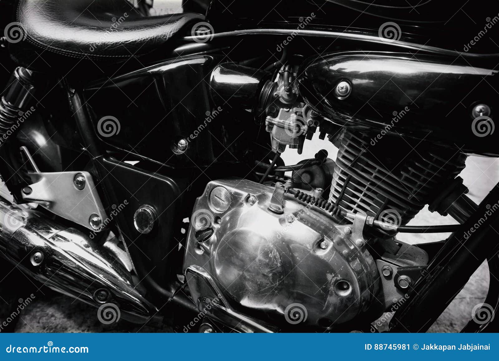 The Engine of Vintage Classic Motorcycles Stock Image - Image of bike ...