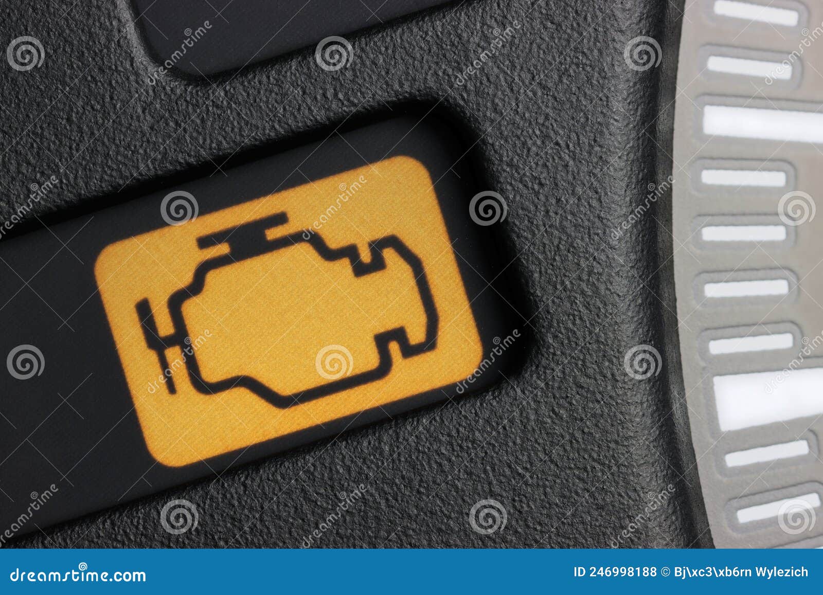 Engine warning light stock photo. Image of malfunction - 246998188