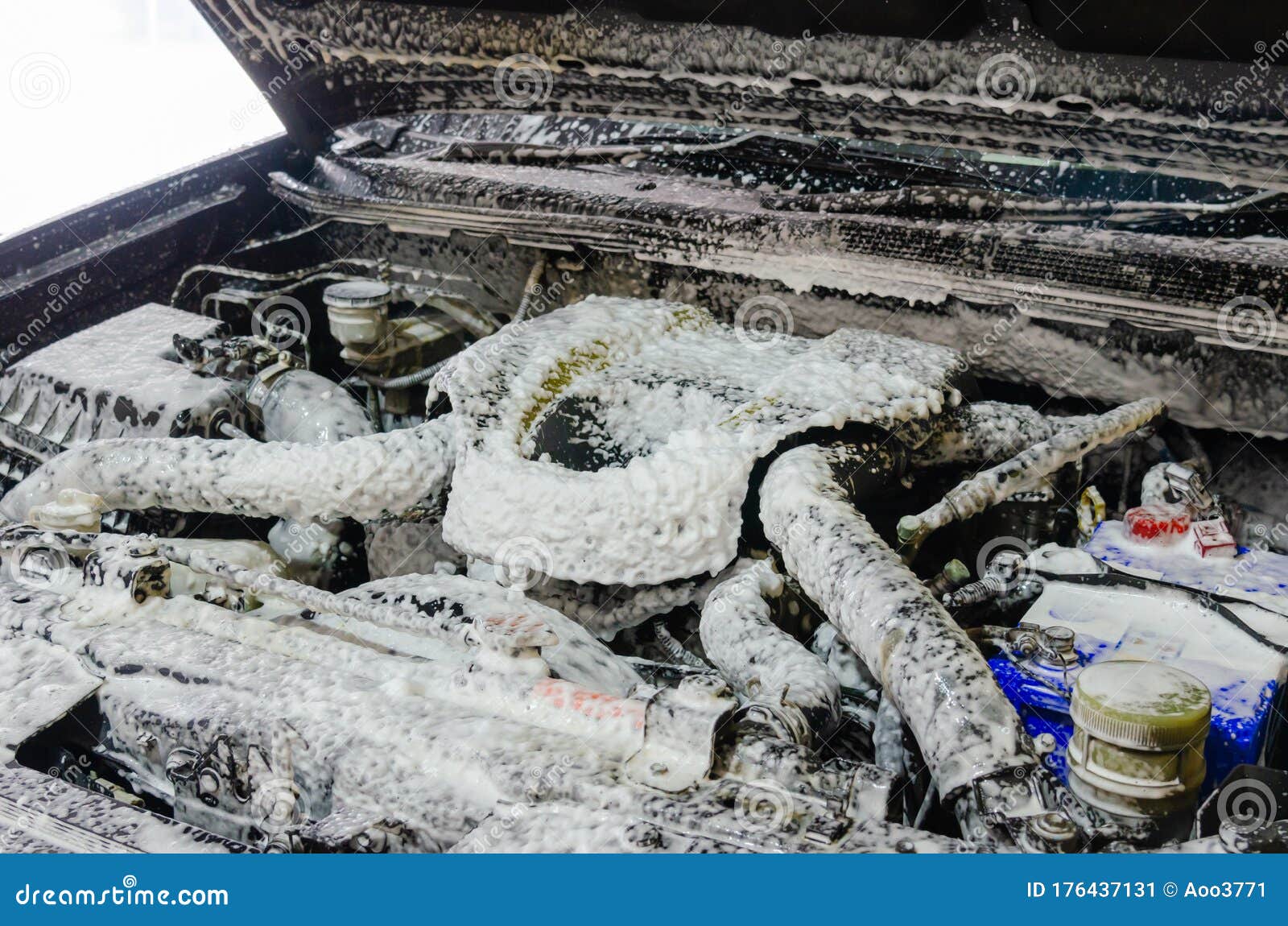 Car Engine Wash Foam..Car Engine Wash With Active Foam In A Car Wash ...