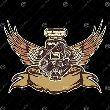 Engine with Wings stock vector. Illustration of racing - 34855842