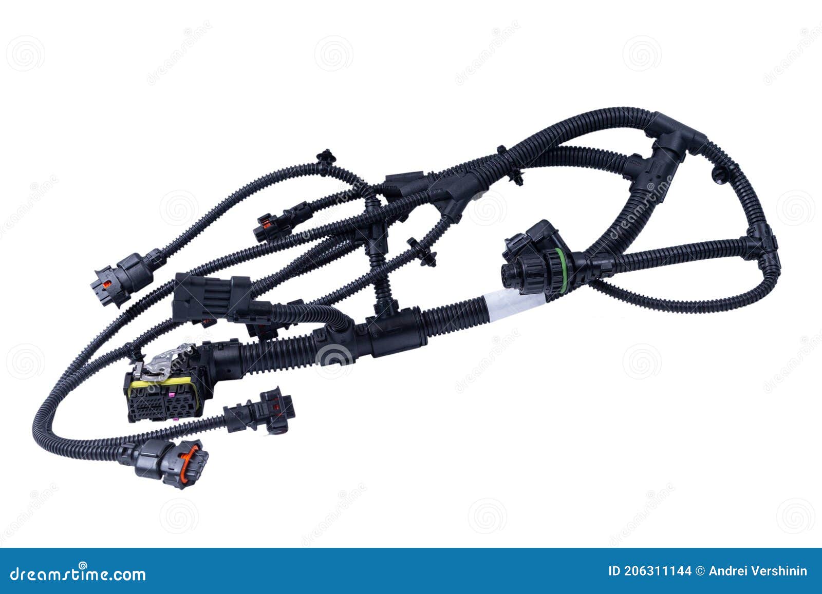 Engine Wiring Harness Isolated on White Background Stock Photo - Image ...