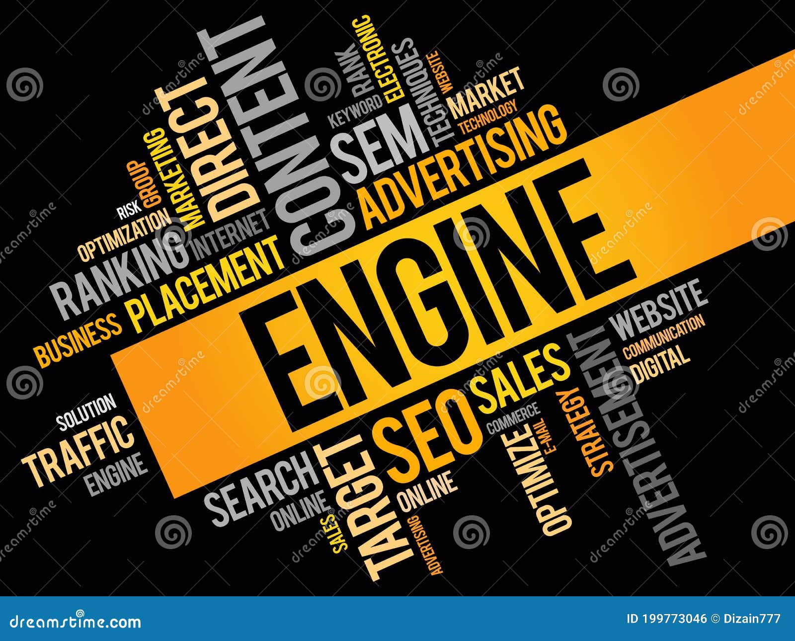 ENGINE word cloud stock illustration. Illustration of html - 199773046