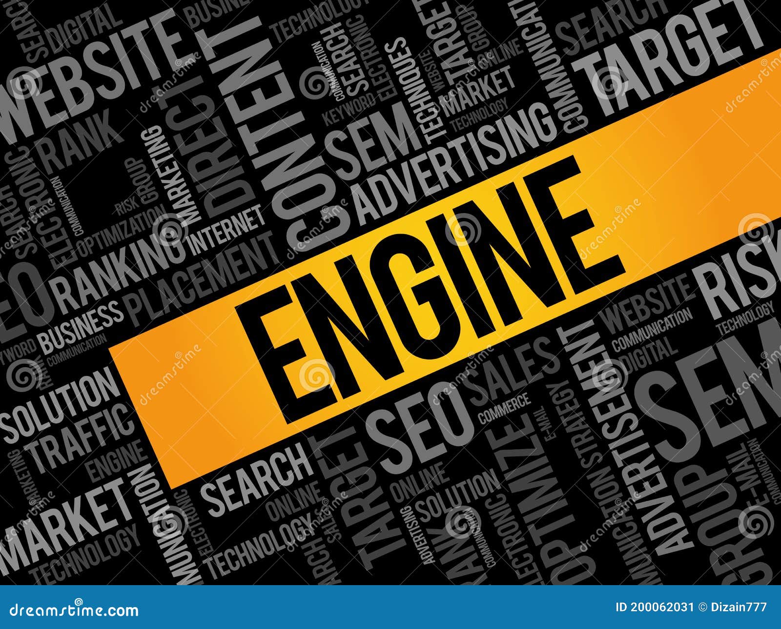 ENGINE word cloud stock illustration. Illustration of meta - 200062031