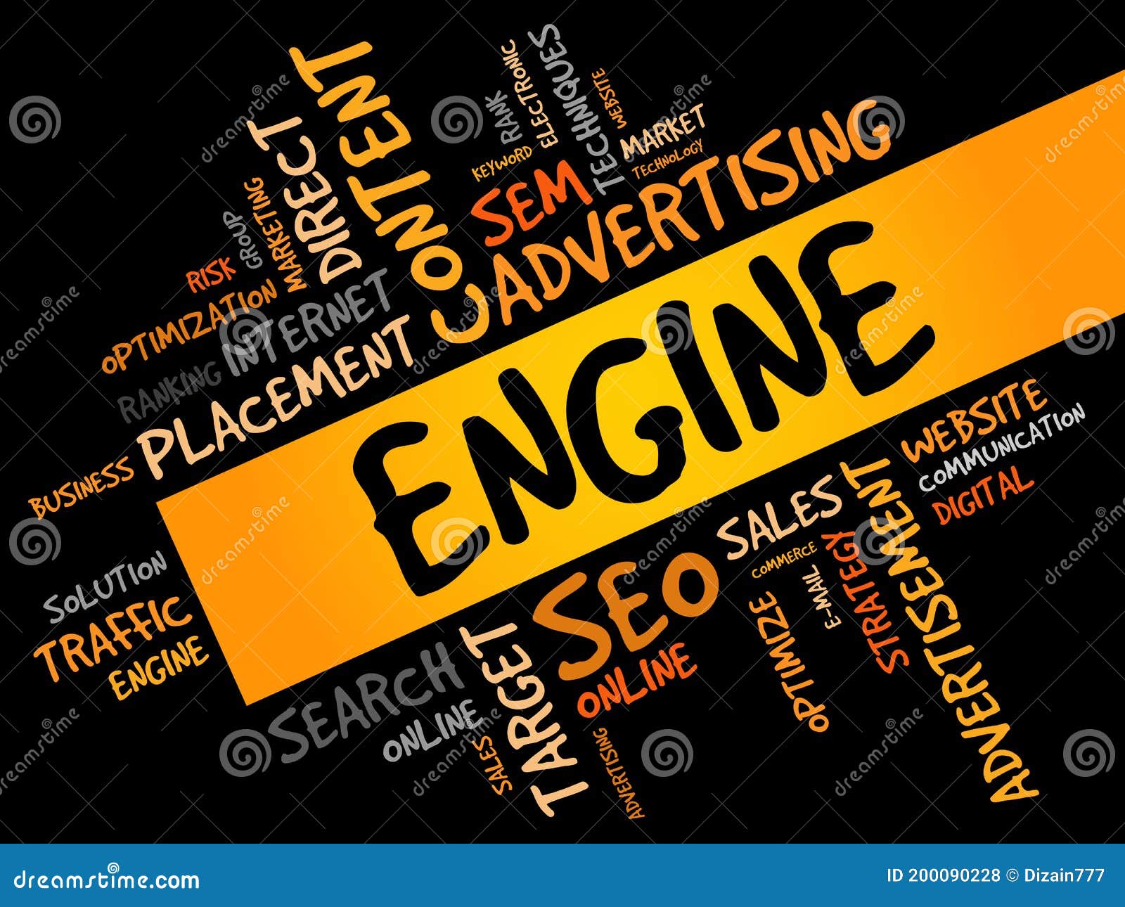 ENGINE word cloud stock illustration. Illustration of business - 200090228
