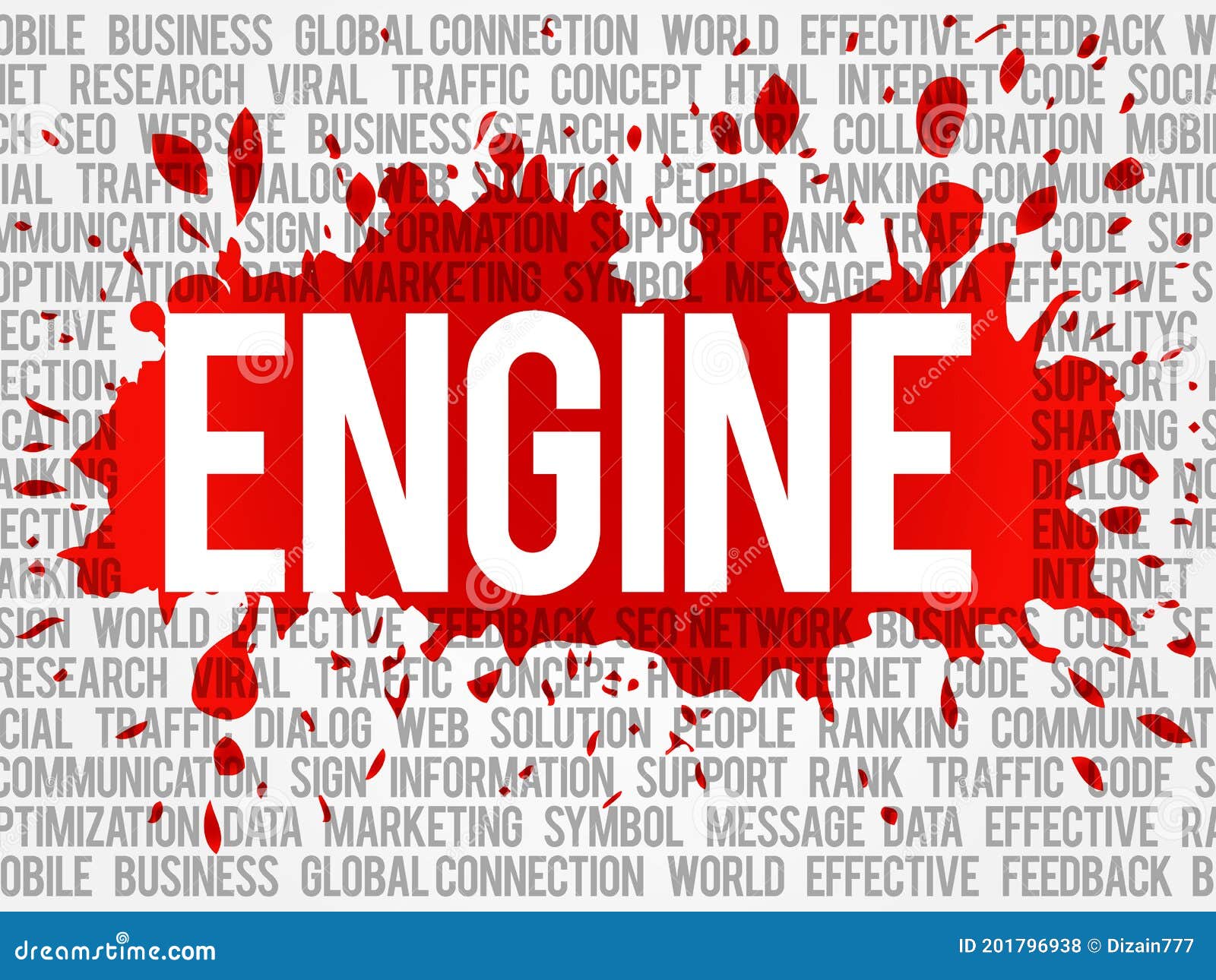 ENGINE word cloud stock illustration. Illustration of site - 201796938