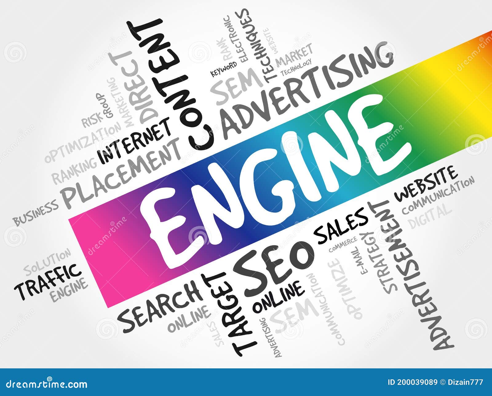 ENGINE word cloud collage stock illustration. Illustration of research ...