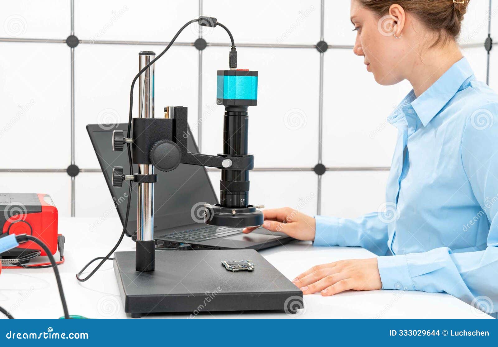 Microscope Adjustment stock photo. Image of engineering - 333029644