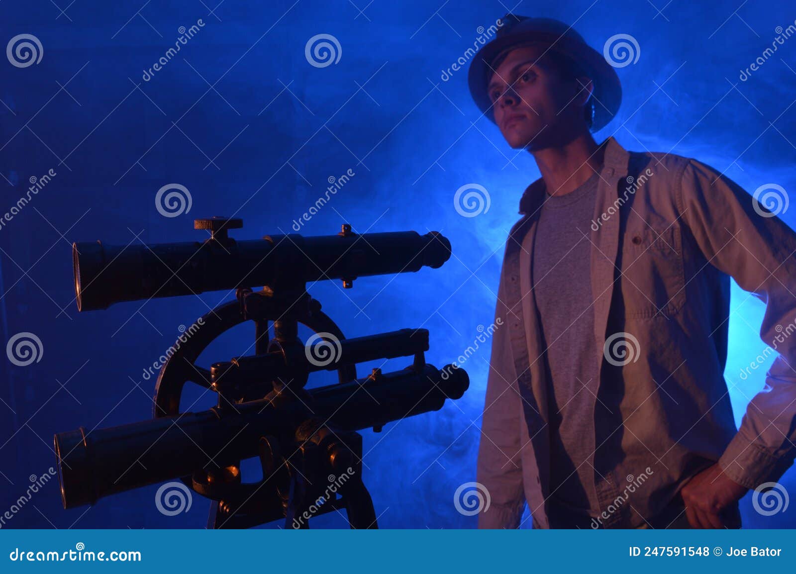 Engineer with Antique Surveying Transit Stock Photo - Image of builder ...