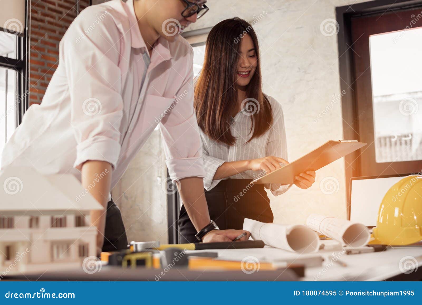 Engineer and Architect Brainstorming about Strategy of Working ...