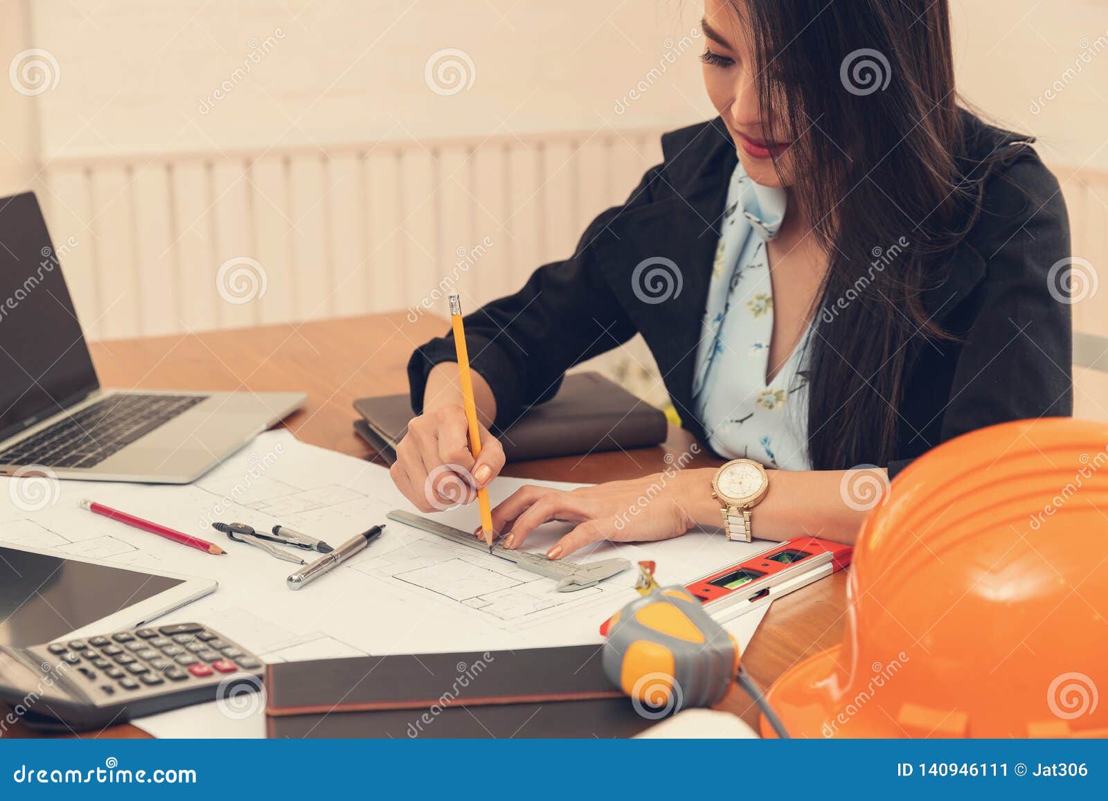 Engineer and Architect Concept, Engineer Architects Office Team Working ...