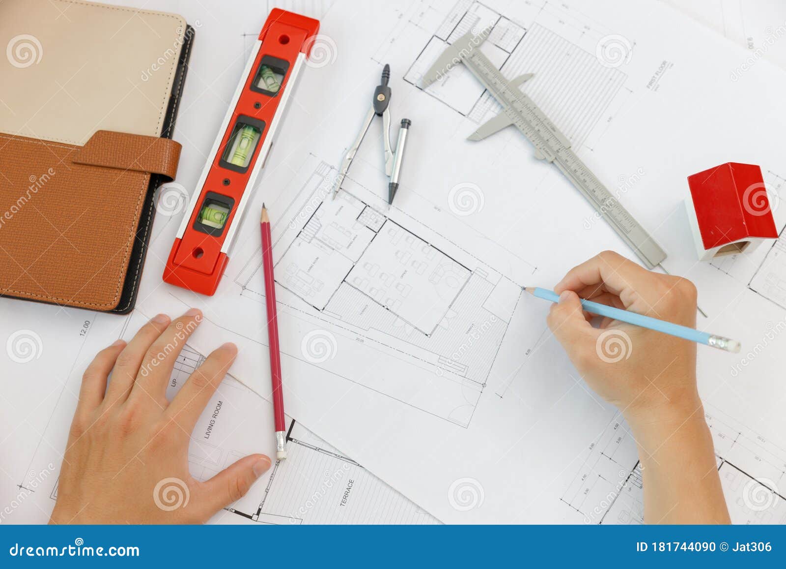 Engineer and Architect Concept, Top View of Engineer Architects and ...