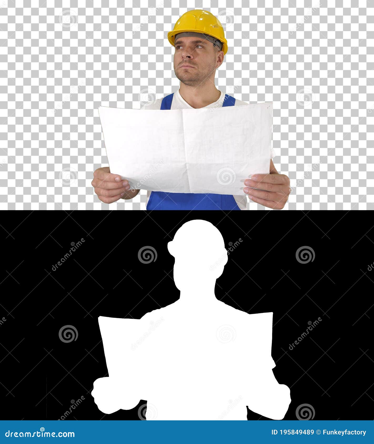 Engineer or Architect or Construction Worker Holding Blueprint and ...