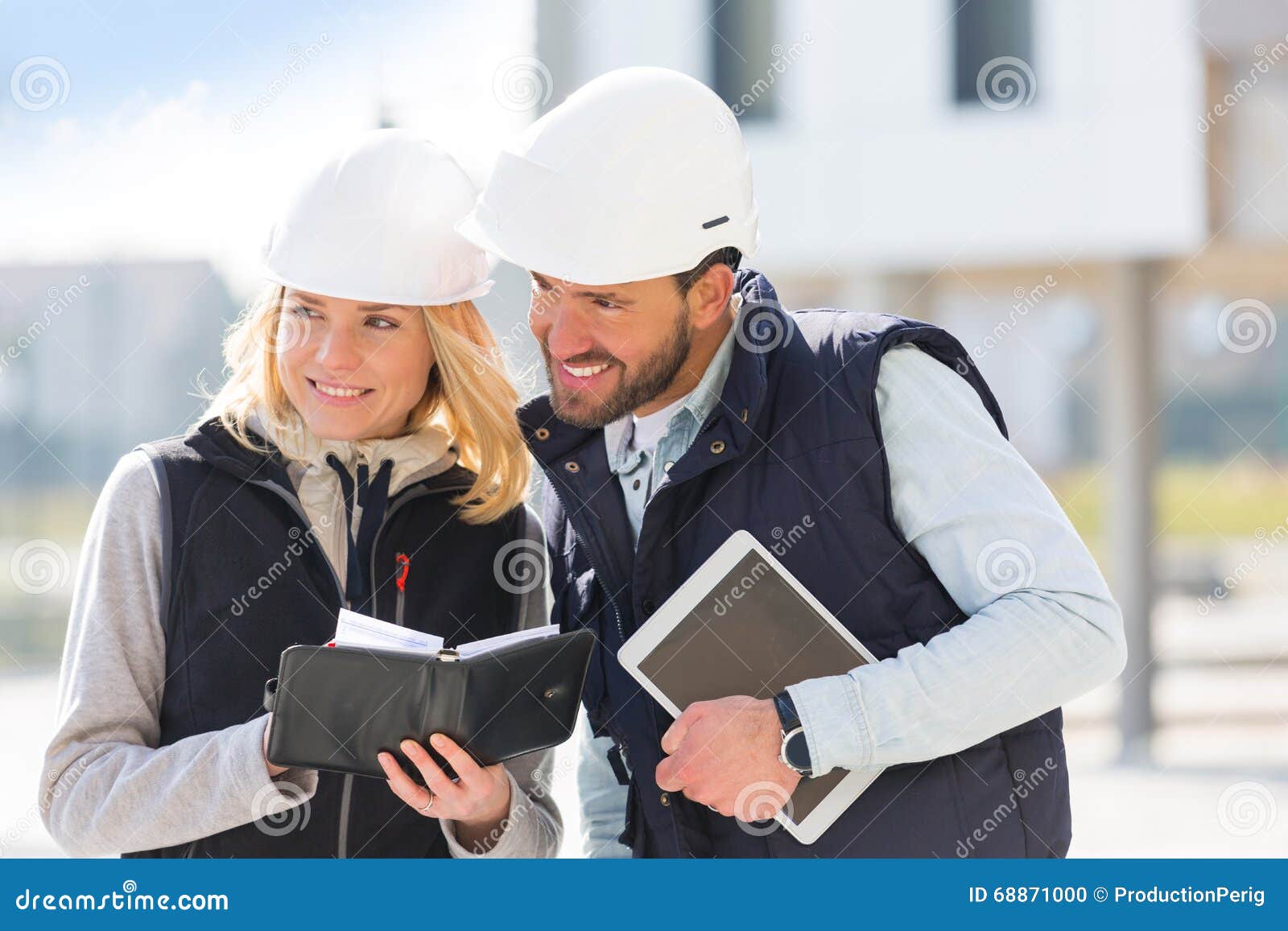 Engineer and Architect Dating Next Appointment on a Construction Stock ...