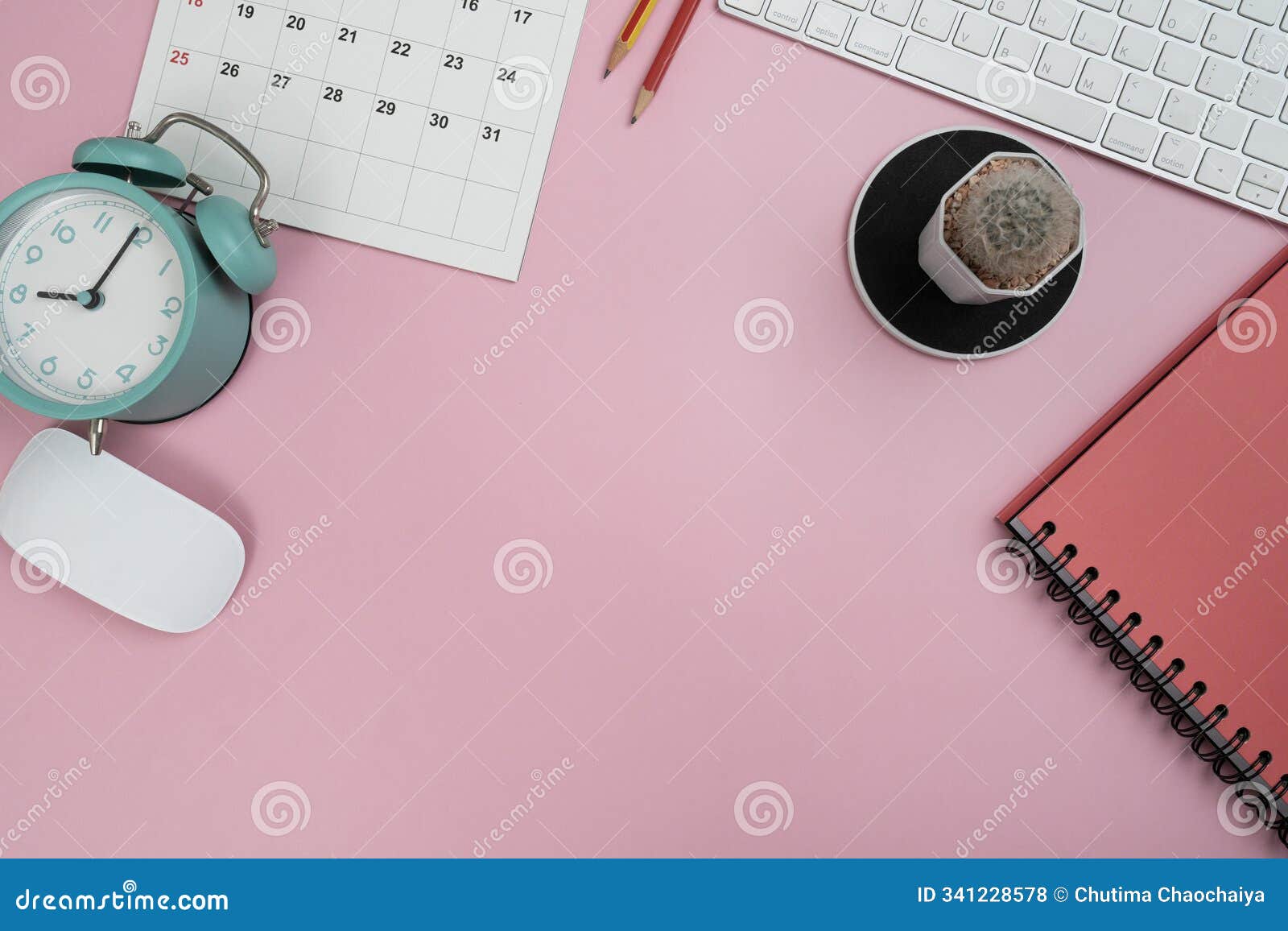 Engineer or Architect Desk with Stationery on Pink Background in the ...