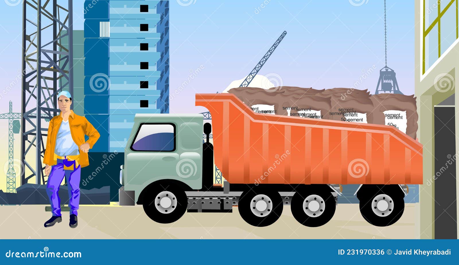 Engineer, Architect or Foreman on Background of Building and ...