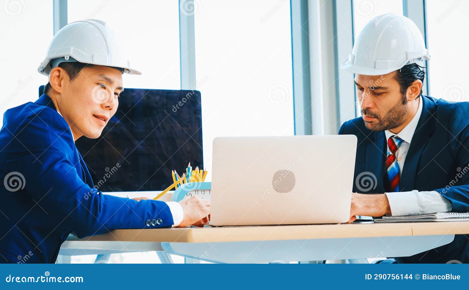 Engineer and Architect Meeting at Office Table Jivy Stock Photo - Image ...