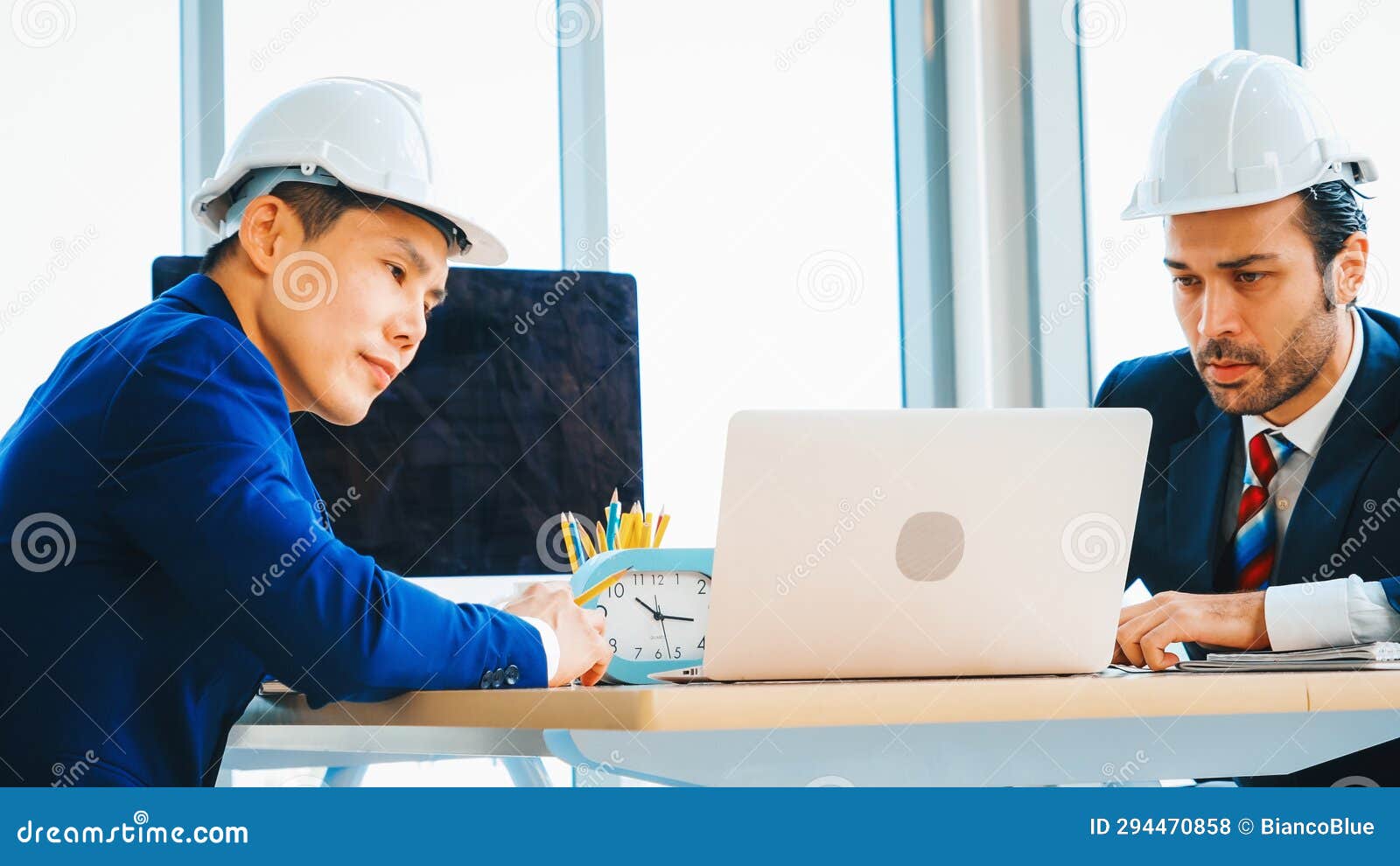 Engineer and Architect Meeting at Office Table Jivy Stock Photo - Image ...
