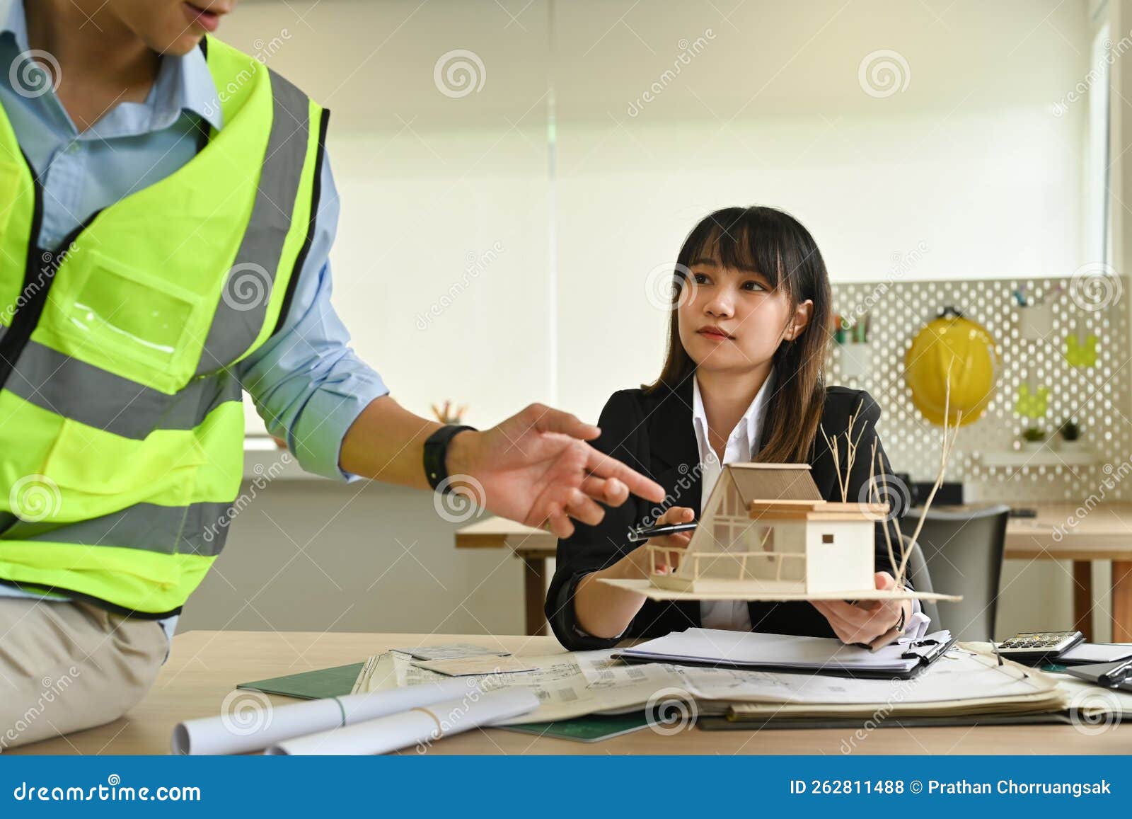 Engineer or Architect Team Brainstorming, Planning Development Details ...