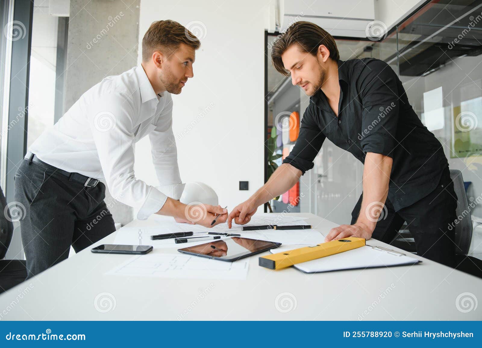 Engineer or Architect Teamwork Working on Construction Project with ...