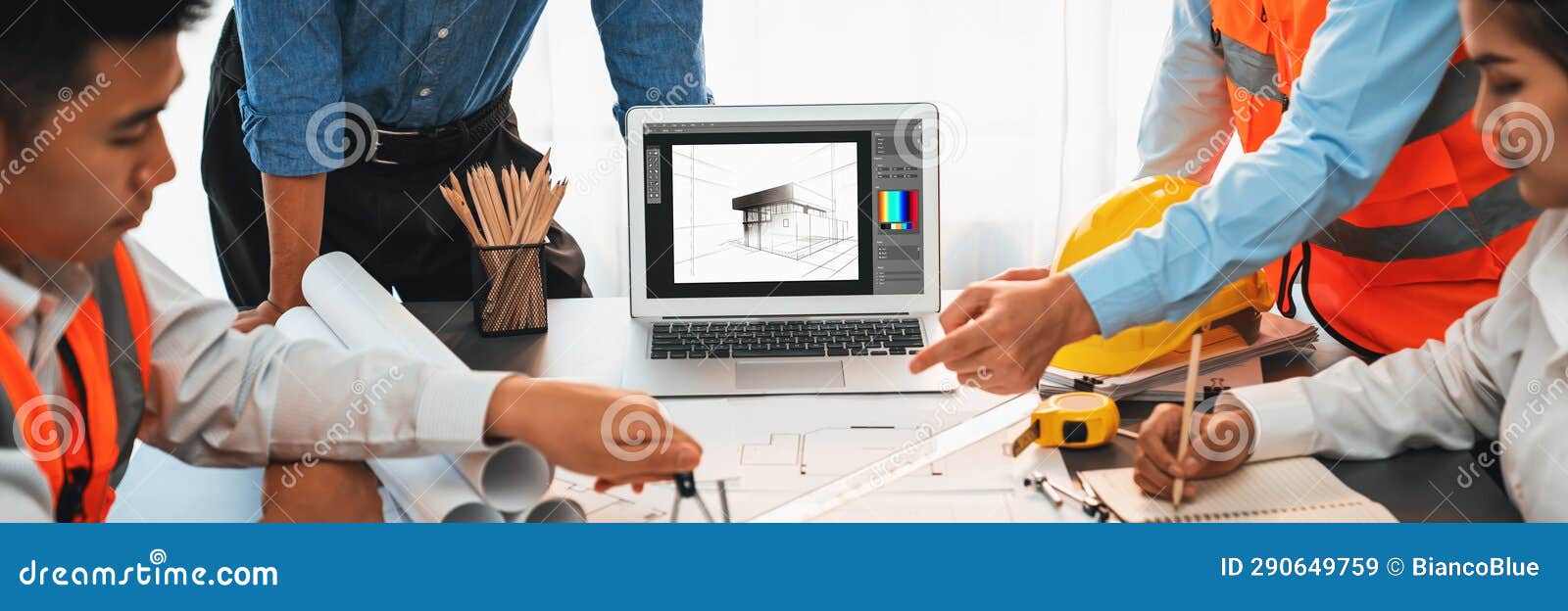 Engineer and Architect Using Architect Designing Software Together ...