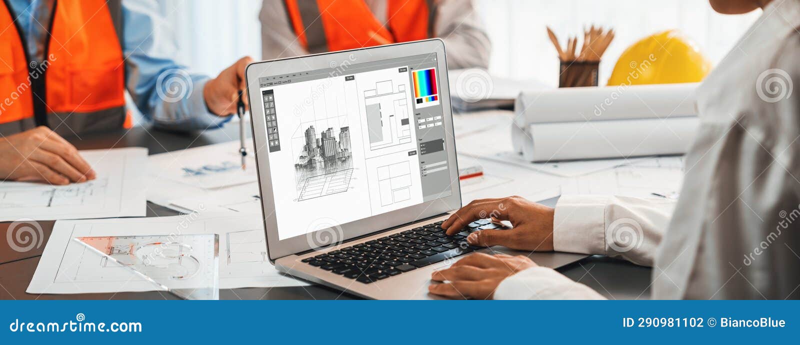 Engineer and Architect Using Architect Designing Software Together ...