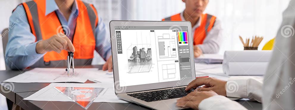 Engineer and Architect Using Architect Designing Software Together ...
