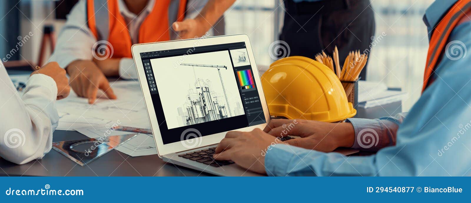 Engineer and Architect Using Architect Designing Software Together ...