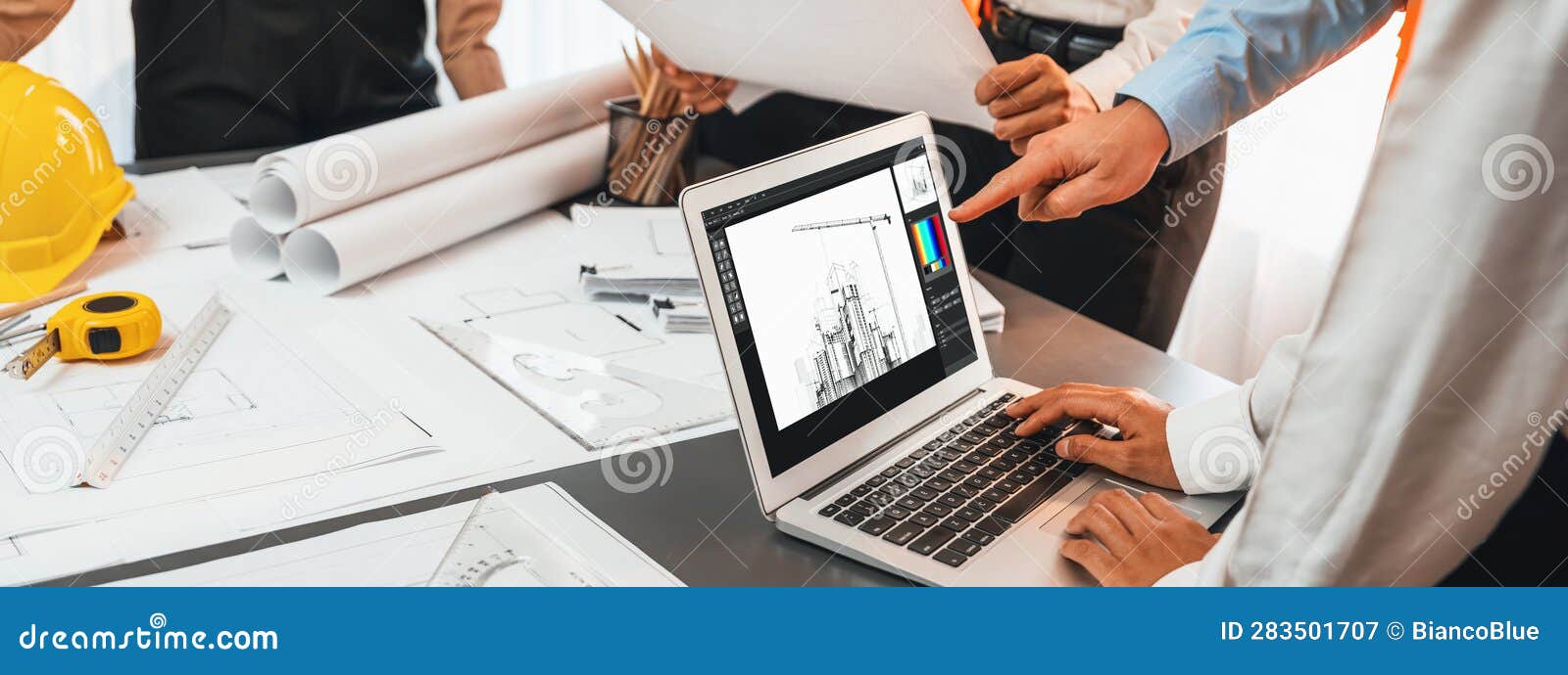 Engineer and Architect Using Architect Designing Software Together ...