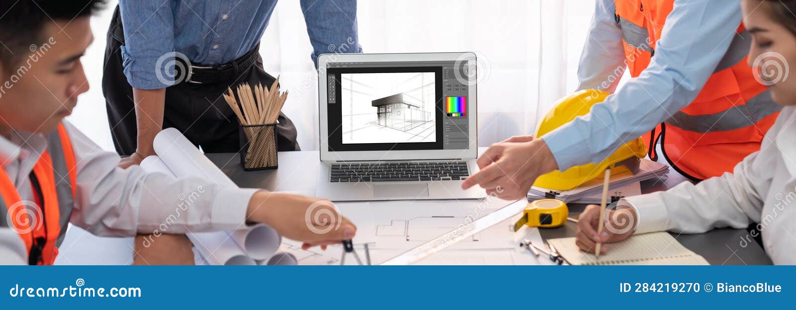 Engineer and Architect Using Architect Designing Software Together ...