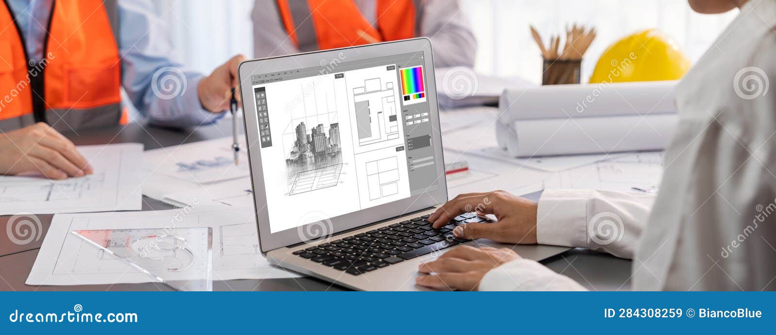 Engineer and Architect Using Architect Designing Software Together ...
