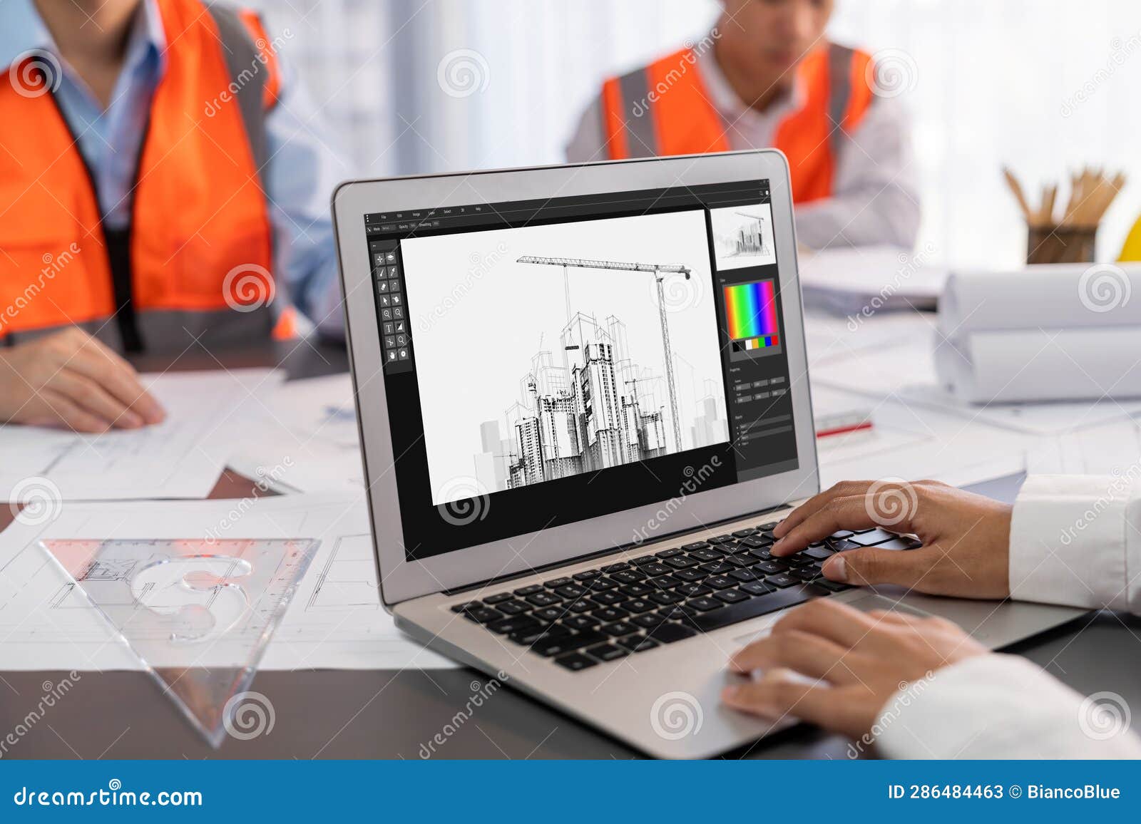 Engineer and Architect Using Architect Designing Software Together ...