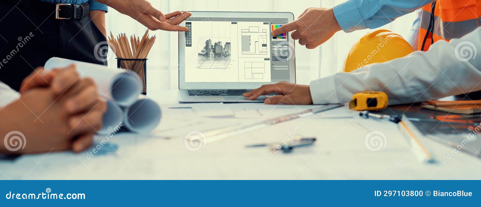 Engineer and Architect Using Architect Designing Software Together ...