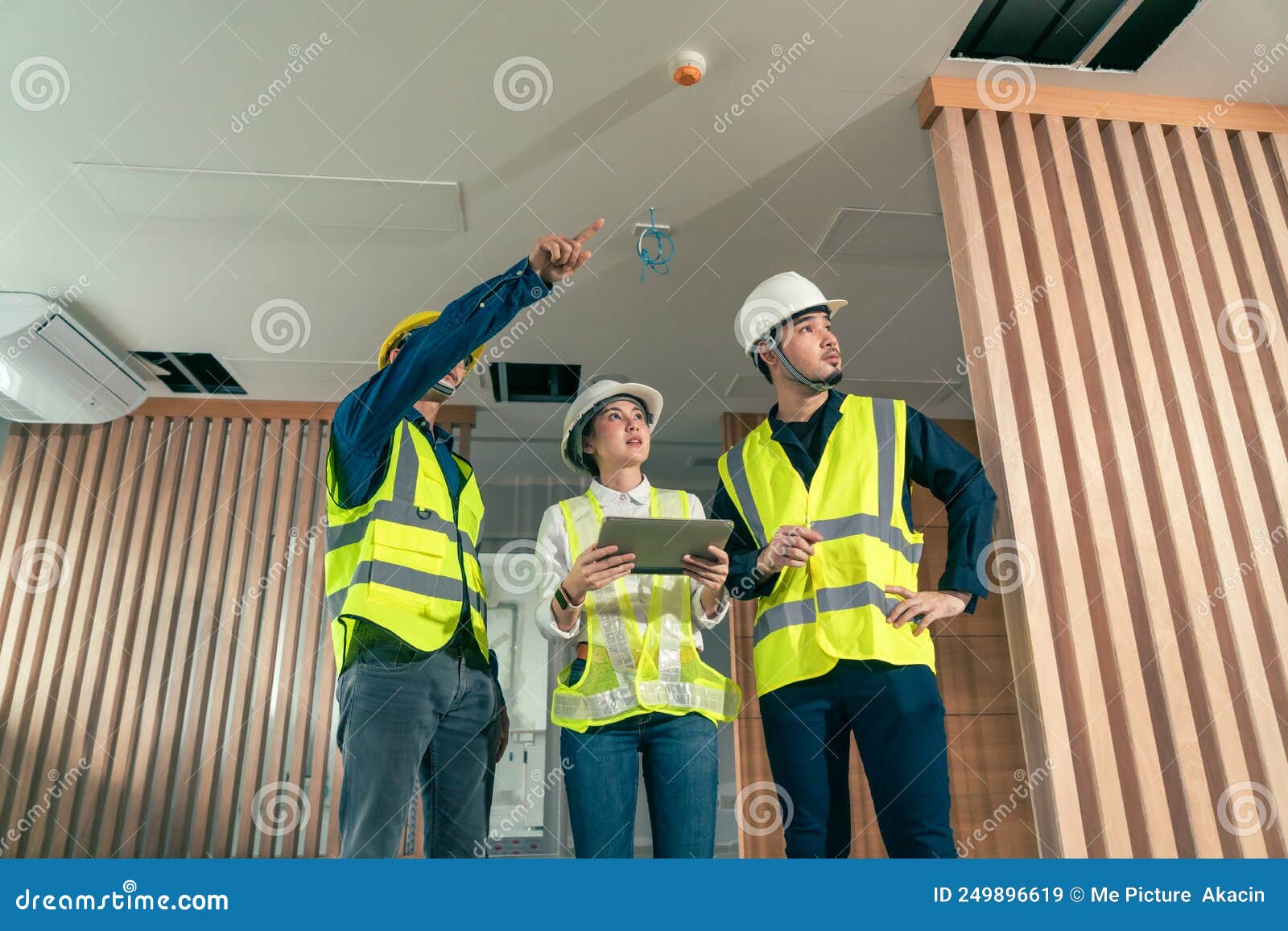 Engineer and Architect Working Discussion Plan in Construction Process ...