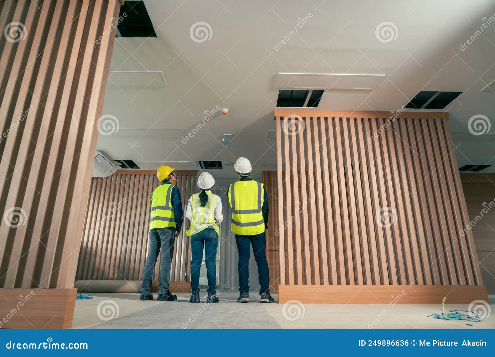 Engineer and Architect Working Discussion Plan in Construction Process ...