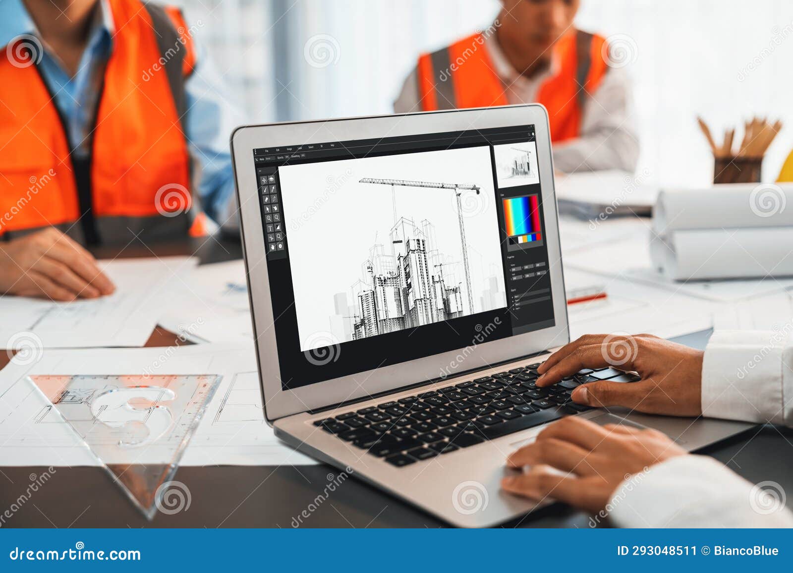 Engineer and Architect Using Architect Designing Software Together ...