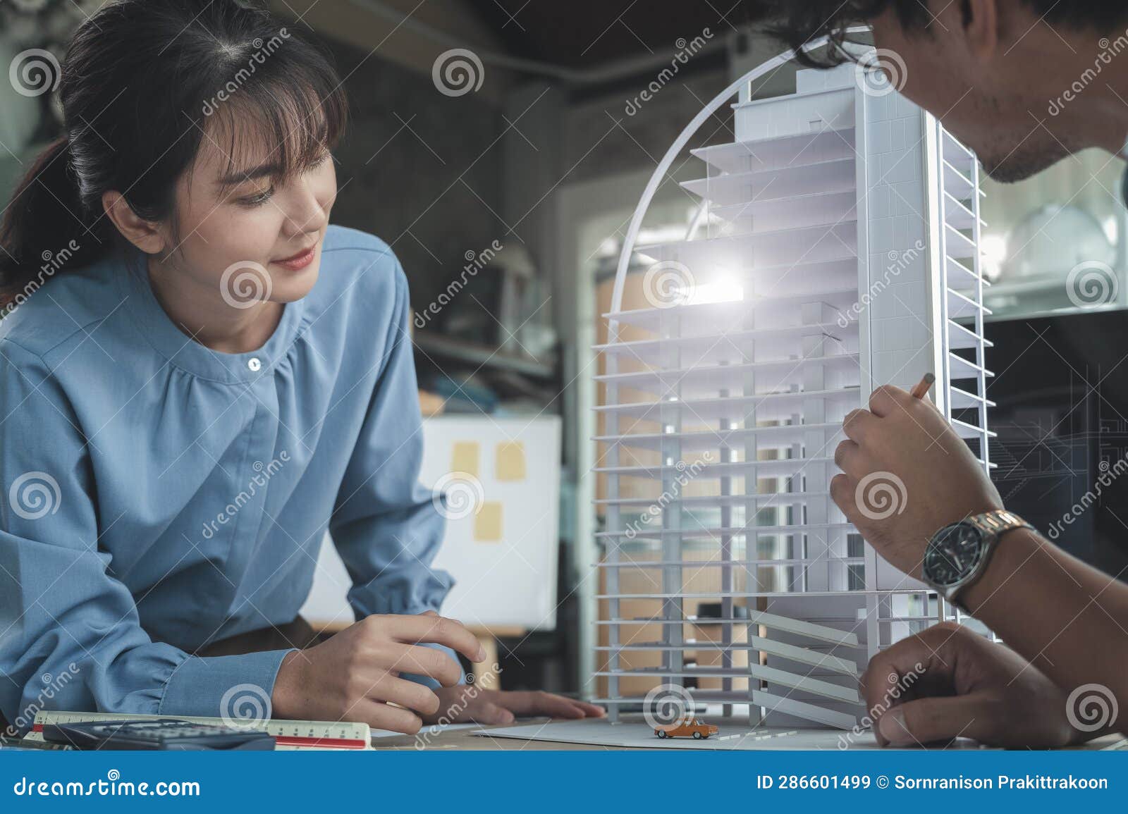 Engineer and Architects Women Discussing To Concept of Building Design ...