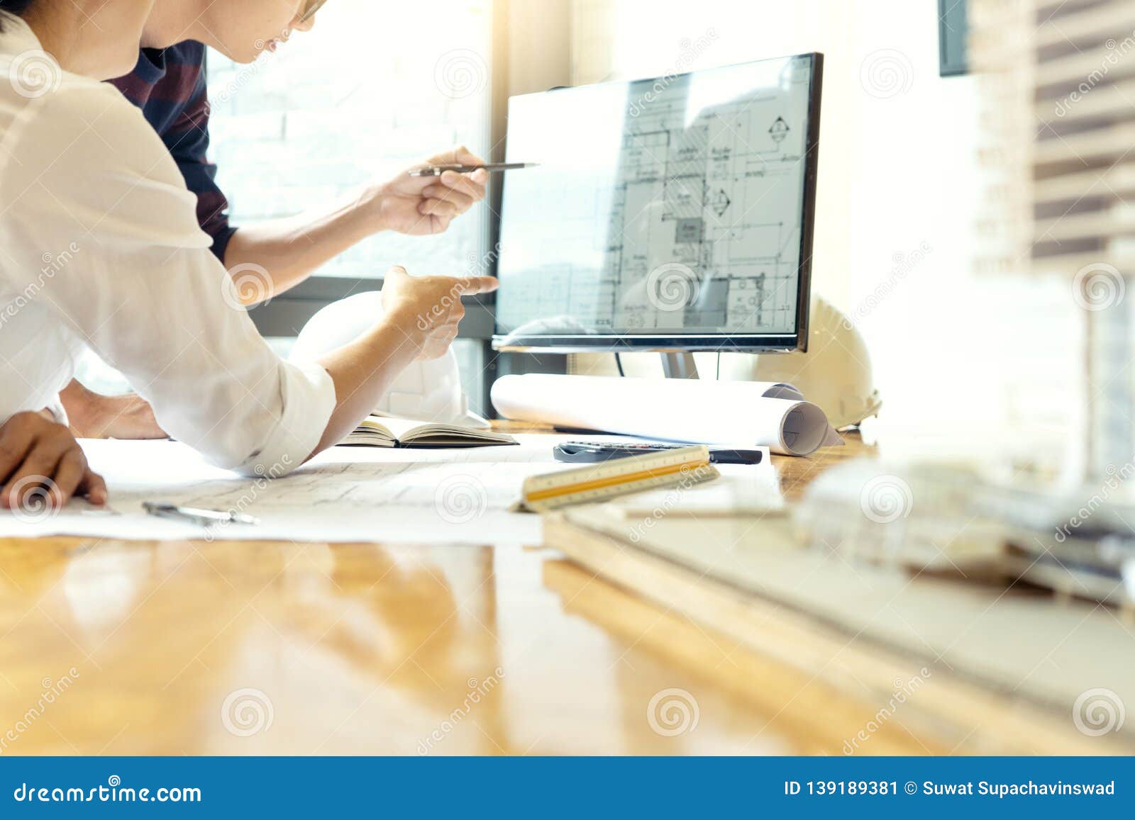 Engineer or Architectural Project Stock Image - Image of discussing ...