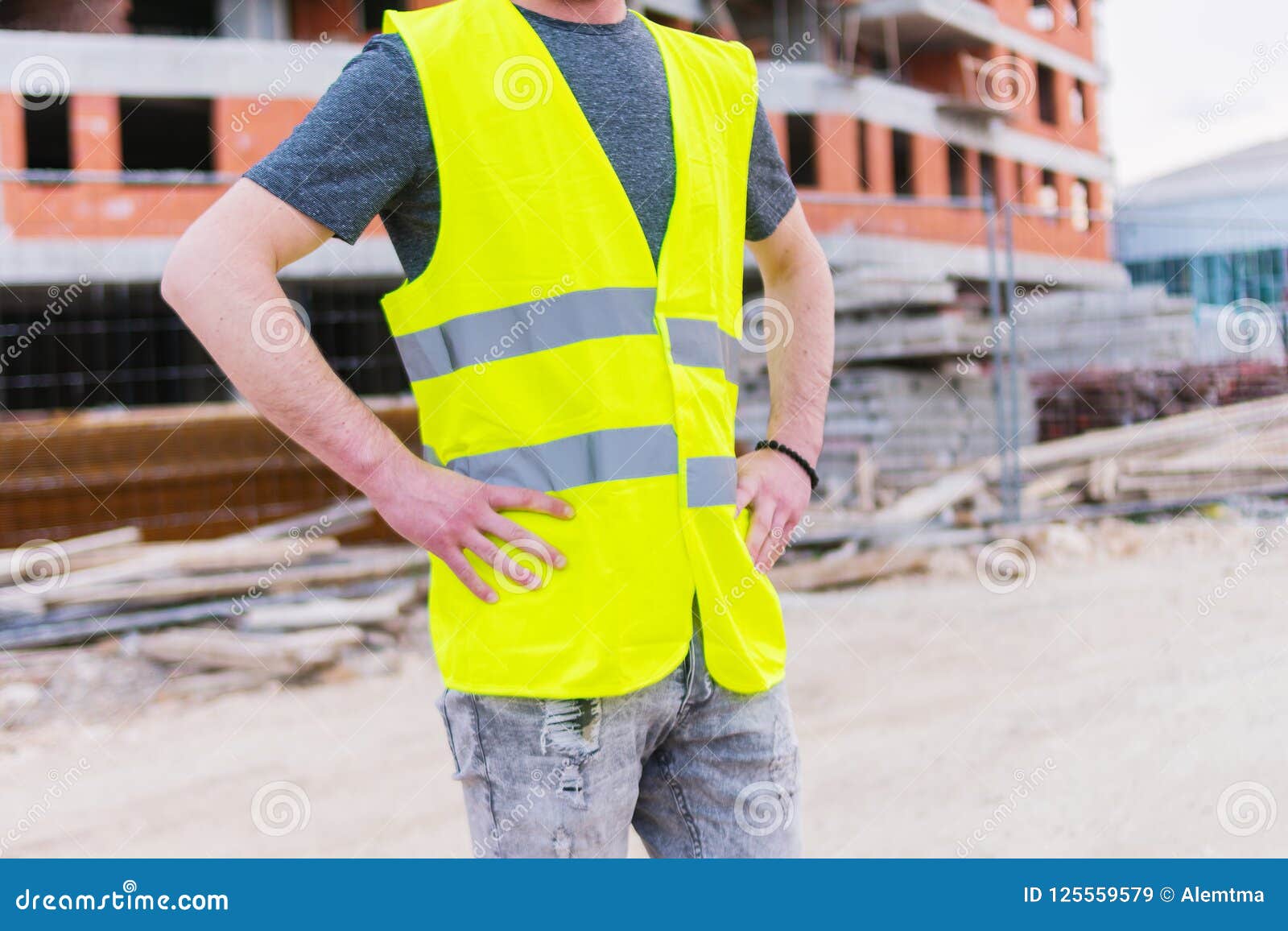Building Construction Worker Engineer Posing Stock Image - Image of ...