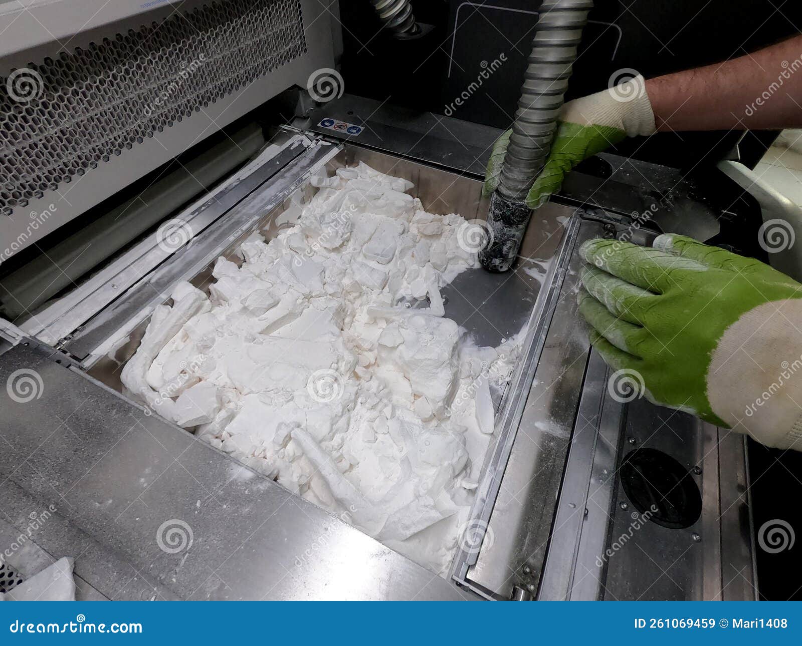 Engineer or Artist Designer Printing 3D Parts, Shaping Models from Dust ...