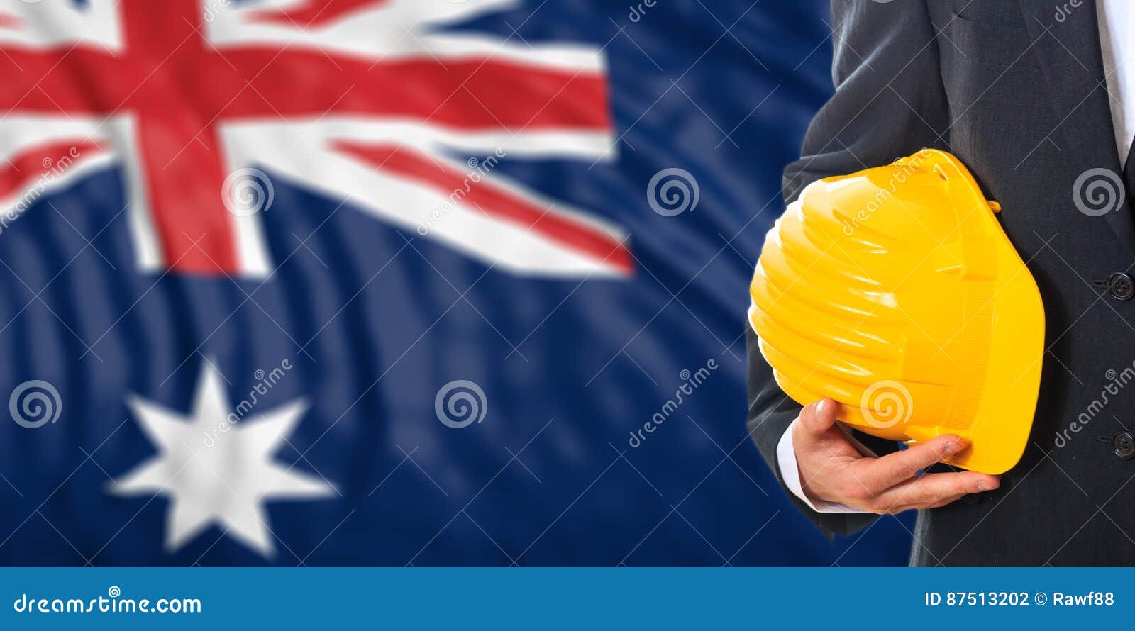 Engineer on an Australian Flag Background. 3d Illustration Stock Photo ...