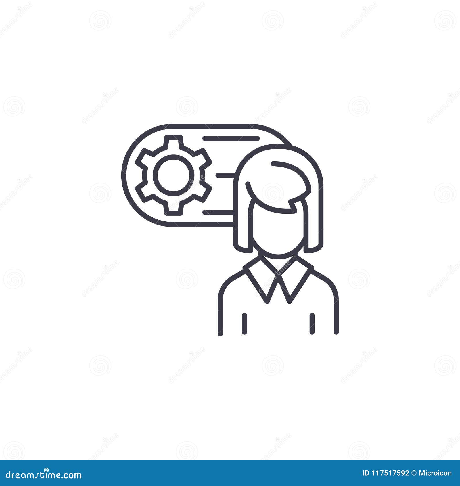 Engineer Avatar Linear Icon Concept. Engineer Avatar Line Vector Sign ...