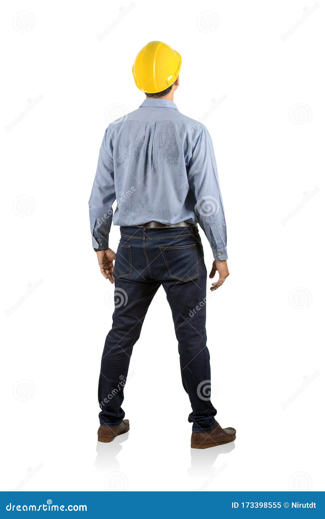 Engineer Back View Isolated Stock Image - Image of industry, young ...