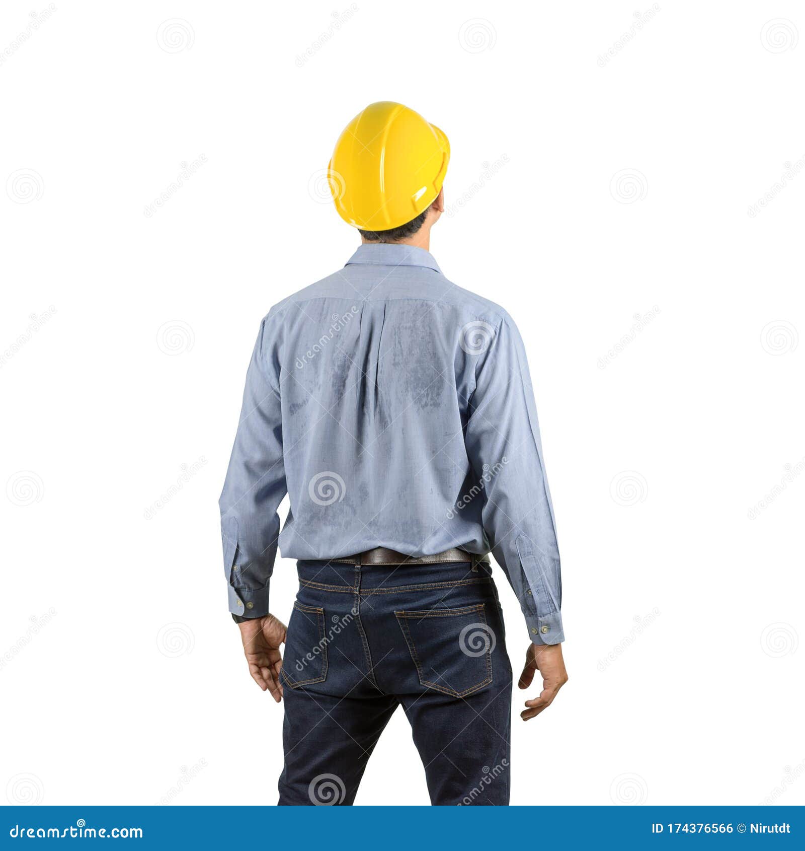Engineer Back View Isolated Stock Photo - Image of contractor, engineer ...