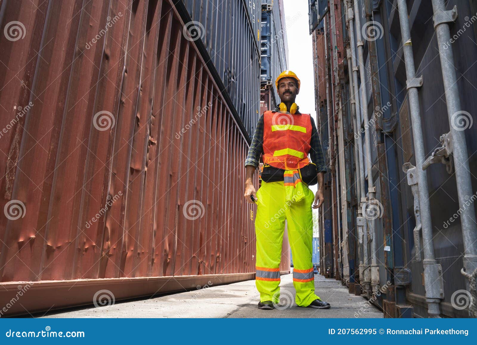 Engineer Beard Man Standing with Ware a Yellow Helmet Stock Image ...