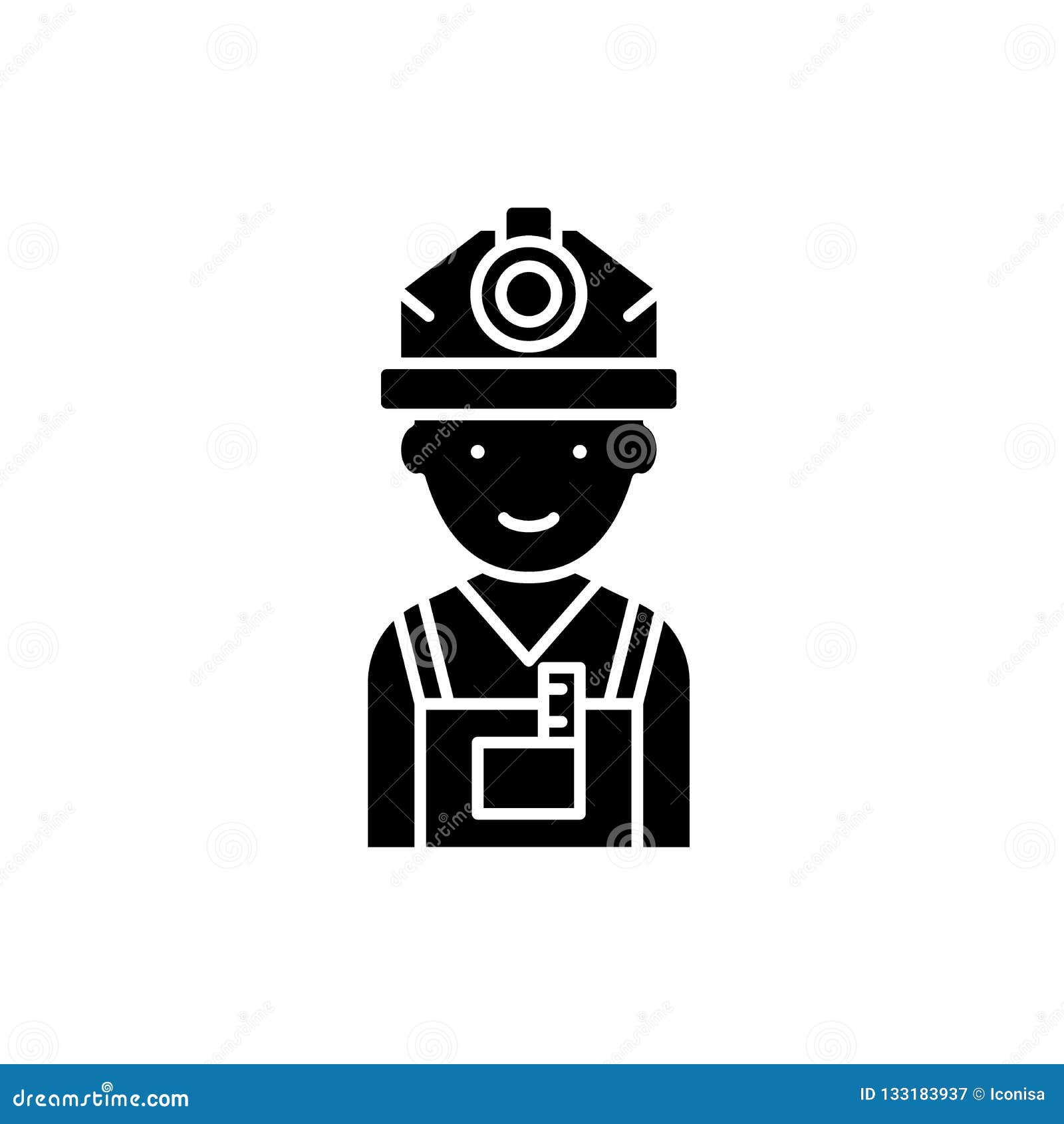 Engineer Black Icon, Vector Sign on Isolated Background. Engineer ...