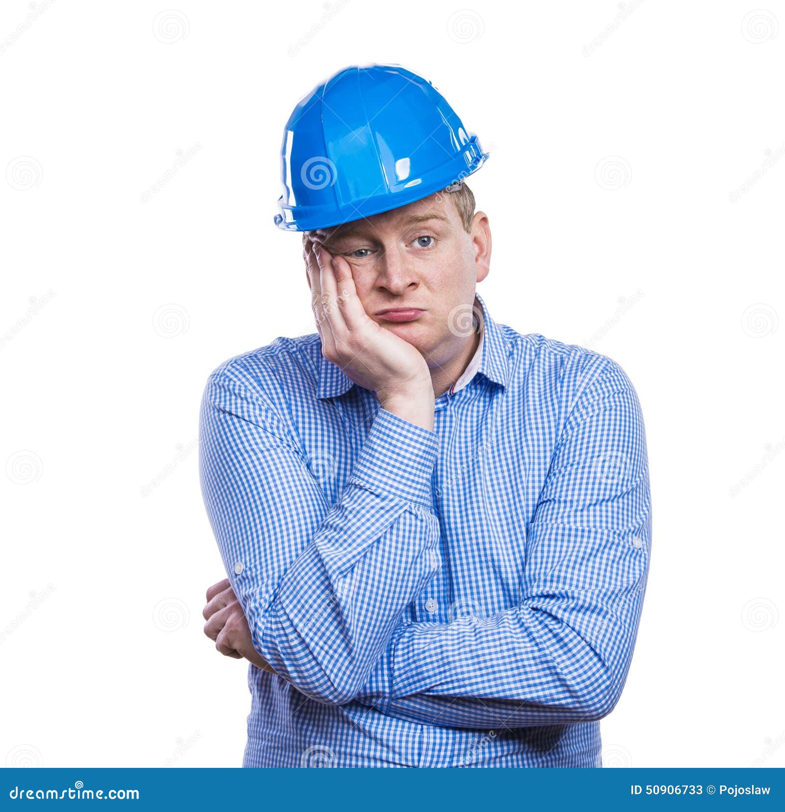 Engineer in blue helmet stock image. Image of concept - 50906733