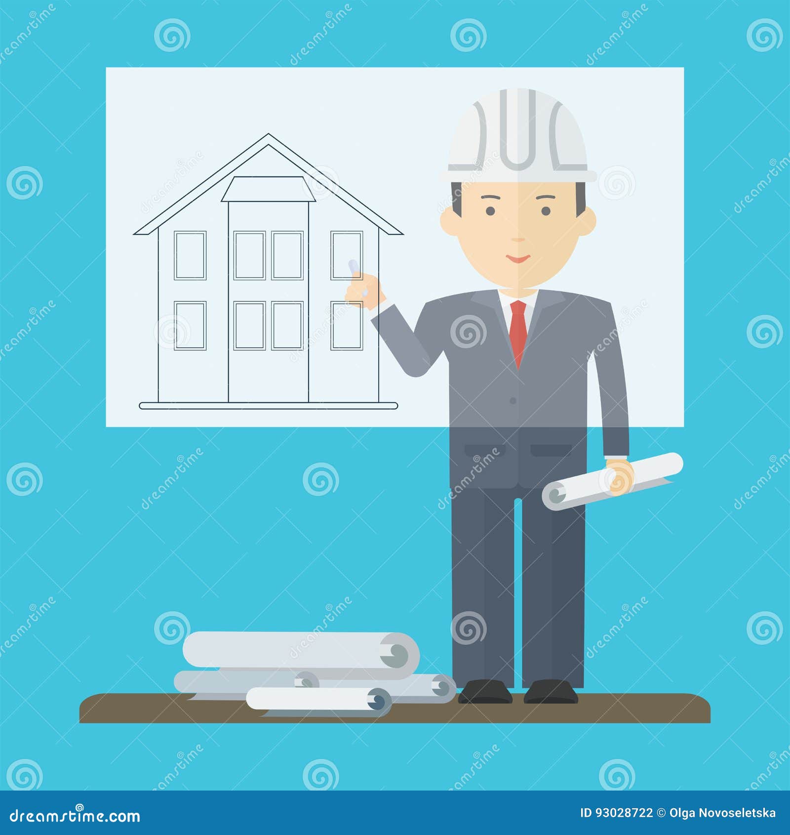 Engineer Board Presentation Stock Vector - Illustration of cartoon ...