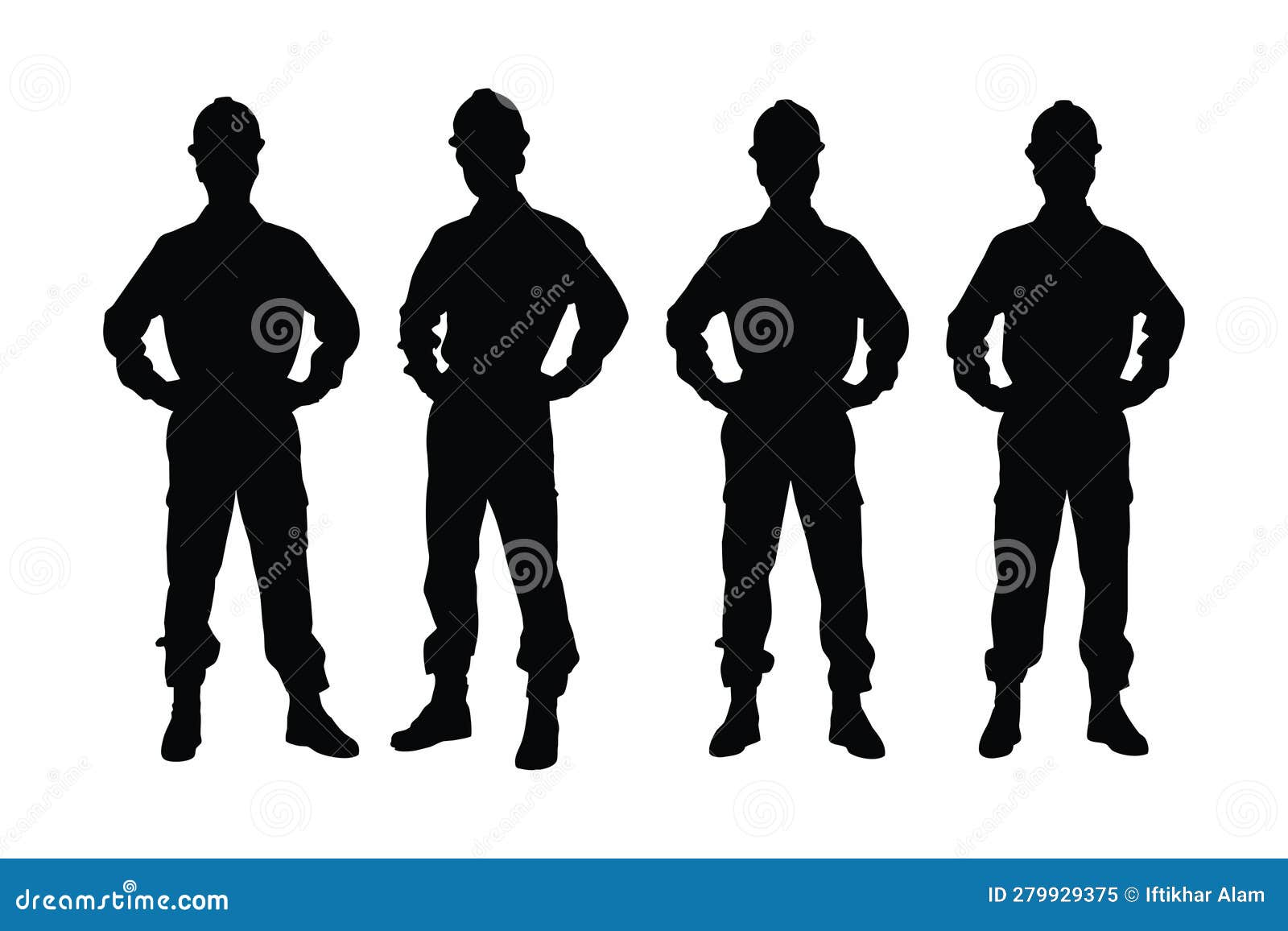 Engineer Boys Silhouette Collection. Male Engineers and Workers with ...