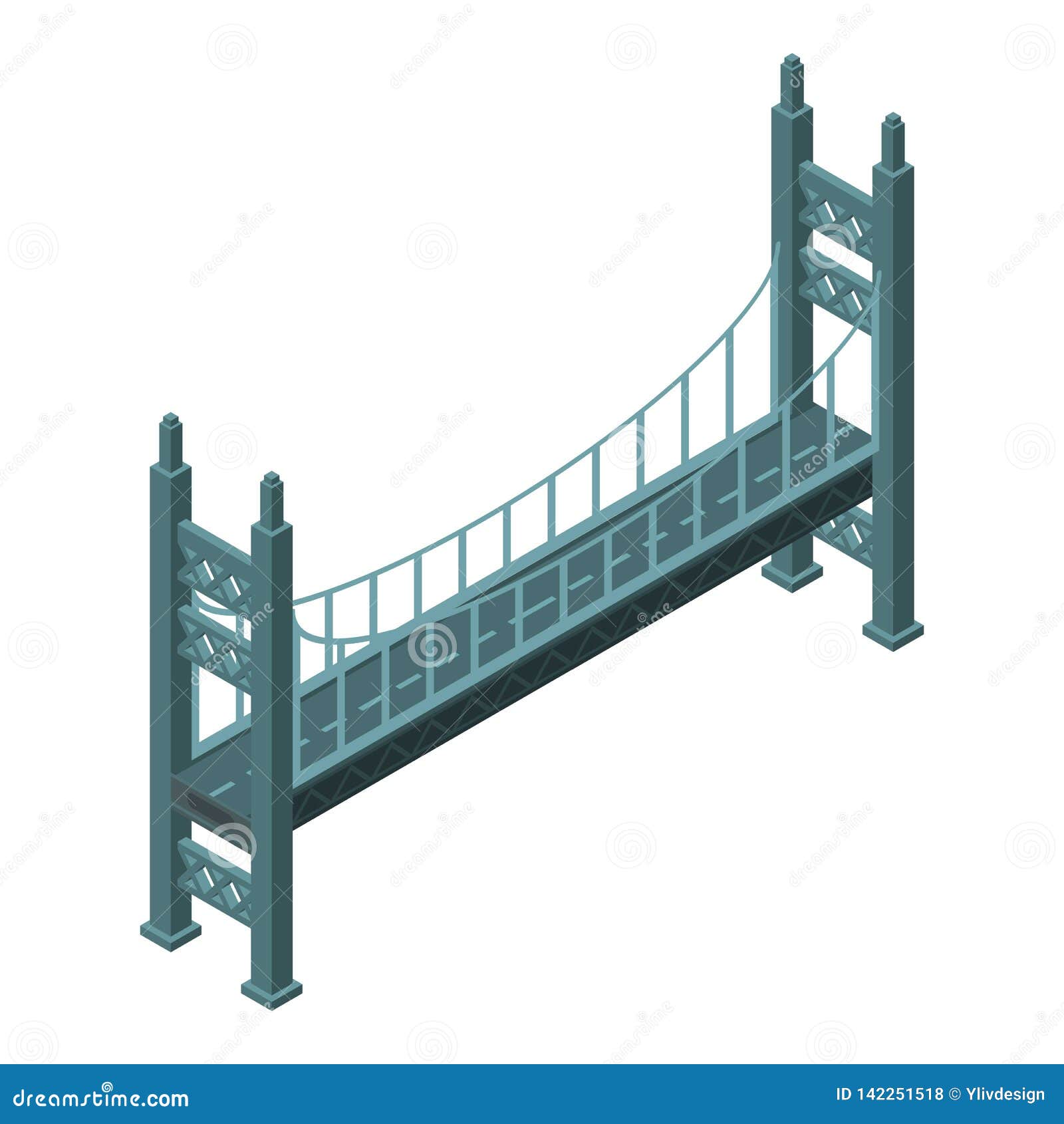 Engineer Bridge Icon, Isometric Style Stock Vector - Illustration of ...